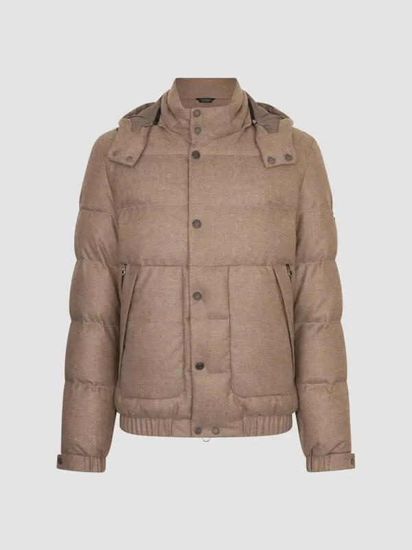 Stefano Ricci Virgin Wool And Cashmere Hooded Down Jacket