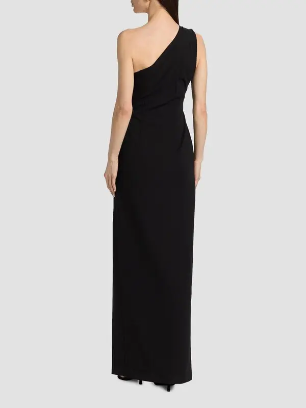 Black Halo Arliss One-shoulder Crepe Gown