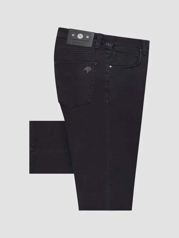 Stefano Ricci Cotton Blend Tapered Jeans - Black