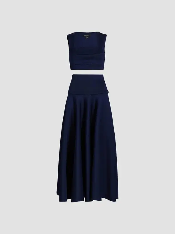 Black Halo Pamina Two-piece Midi-dress Set - Navy