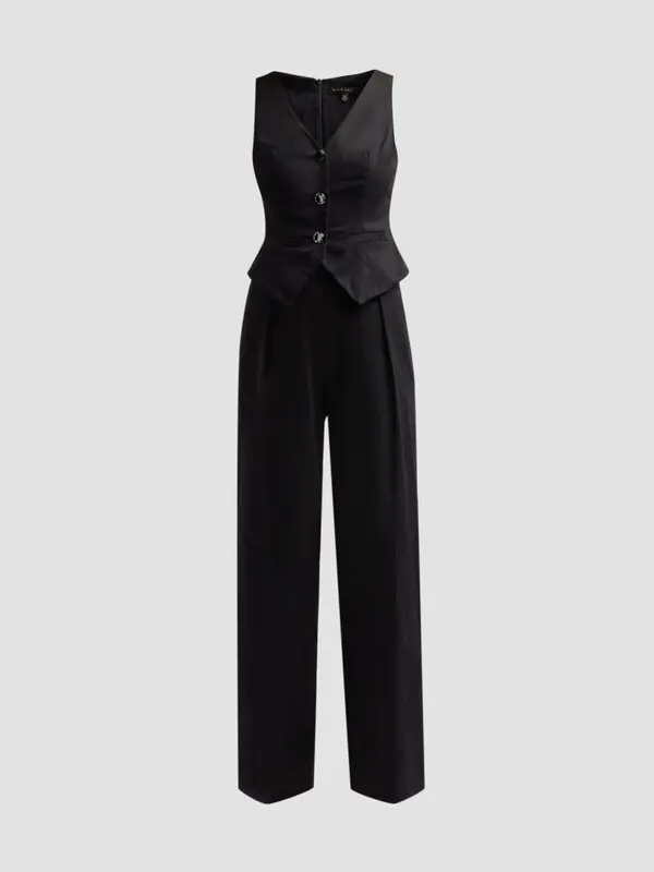 Black Halo Matias Vest Jumpsuit - Black