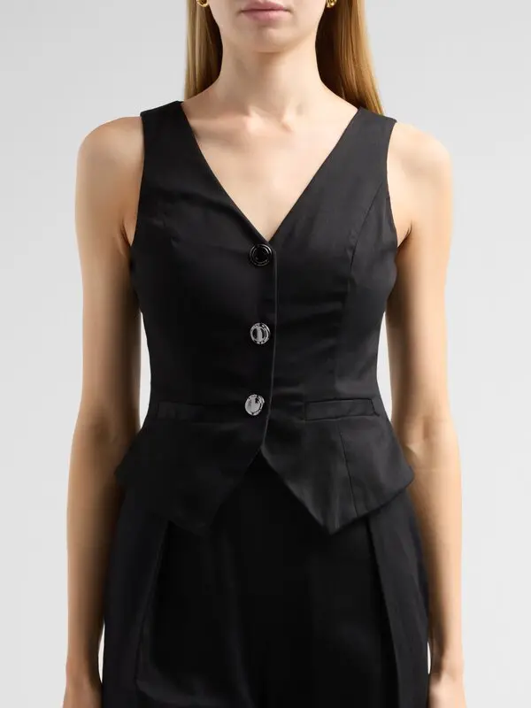 Black Halo Matias Vest Jumpsuit
