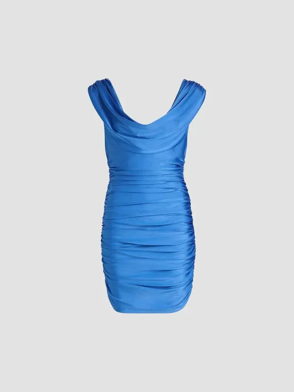 Black Halo Evangeline Cowlneck Minidress - Caspia