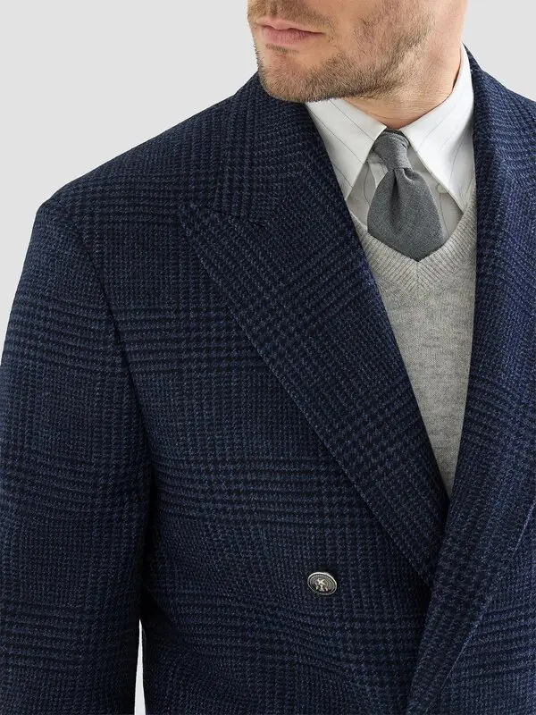 Brunello Cucinelli Prince Of Wales Flannel One-and-a-half Breasted Tailor Blazer