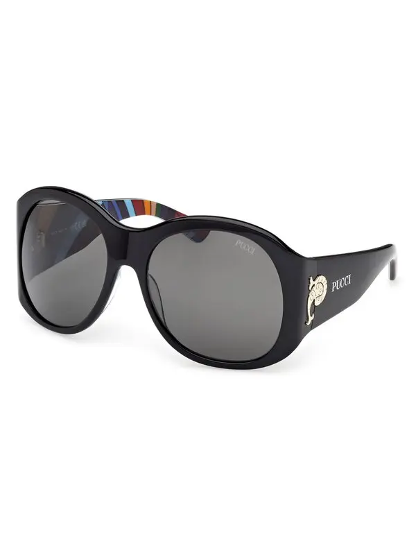 Emilio Pucci 59mm Oval Sunglasses - Black