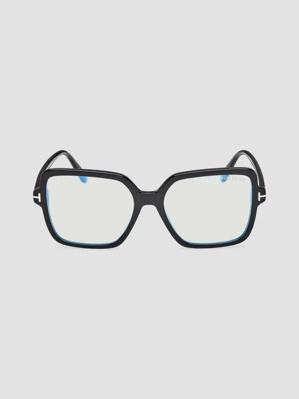 TOM FORD 56mm Square Blue Block Eyeglasses