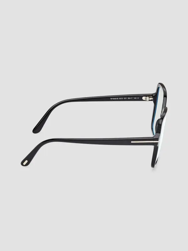 TOM FORD 56mm Square Blue Block Eyeglasses