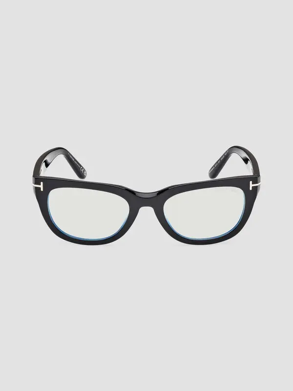 TOM FORD 53mm Oval Blue Block Eyeglasses