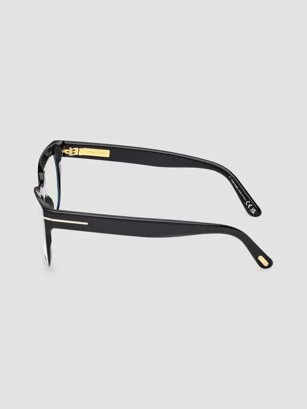 TOM FORD 53mm Oval Blue Block Eyeglasses