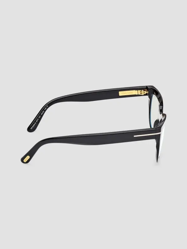 TOM FORD 53mm Oval Blue Block Eyeglasses
