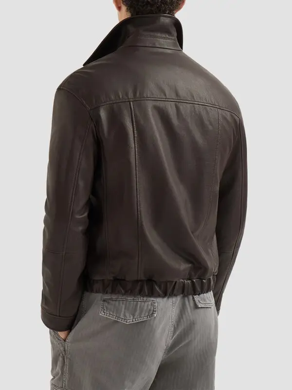 Brunello Cucinelli Nappa Leather Outerwear Jacket