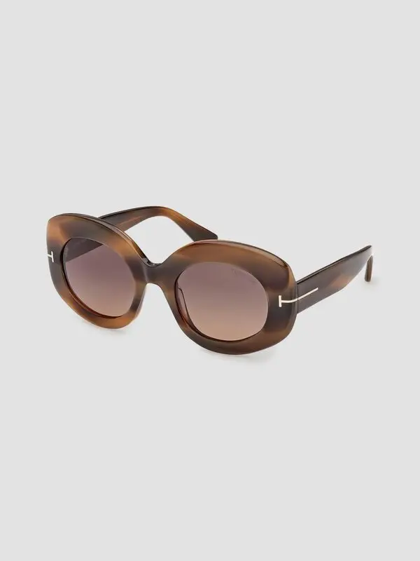 TOM FORD Claudette 51mm Oval Sunglasses - Brown