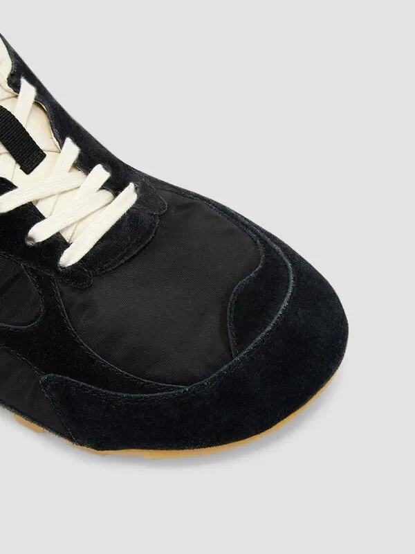 Bottega Veneta Orbit Flash Suede Sneakers - Black