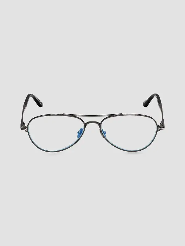 TOM FORD 56mm Blue Block Aviator Glasses