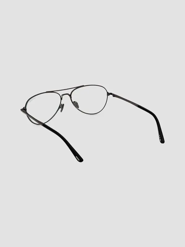 TOM FORD 56mm Blue Block Aviator Glasses - Grey