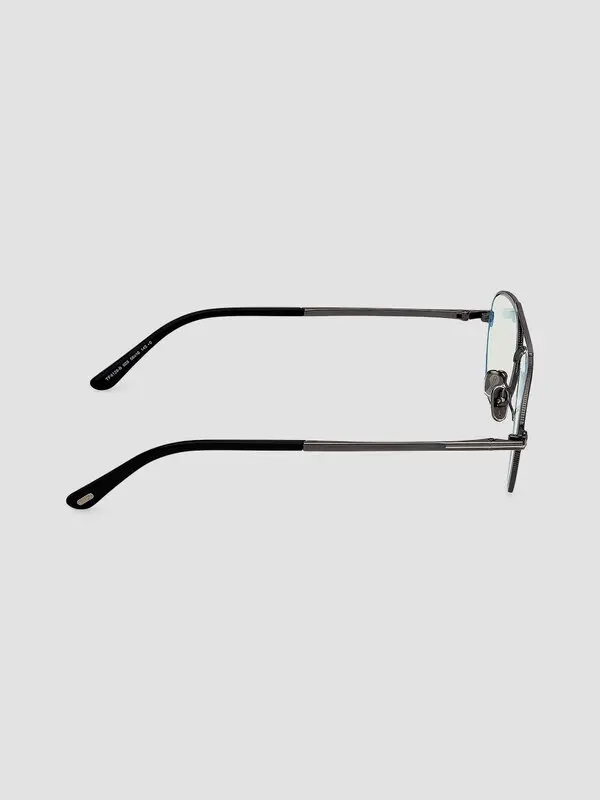 TOM FORD 56mm Blue Block Aviator Glasses - Grey