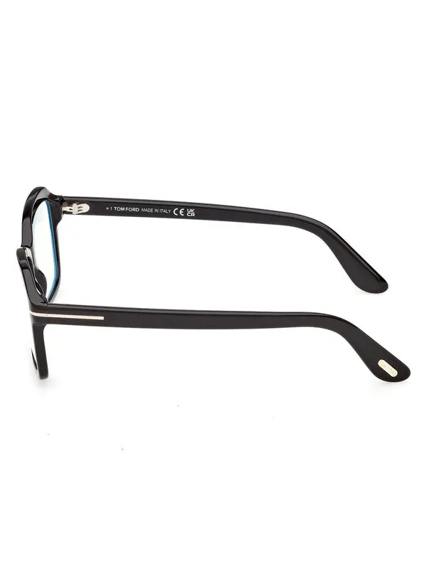 TOM FORD 54mm Blue Block Rectangular Sunglasses - Black