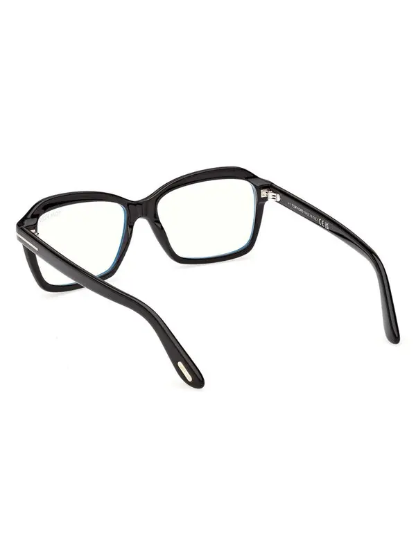 TOM FORD 54mm Blue Block Rectangular Sunglasses - Black