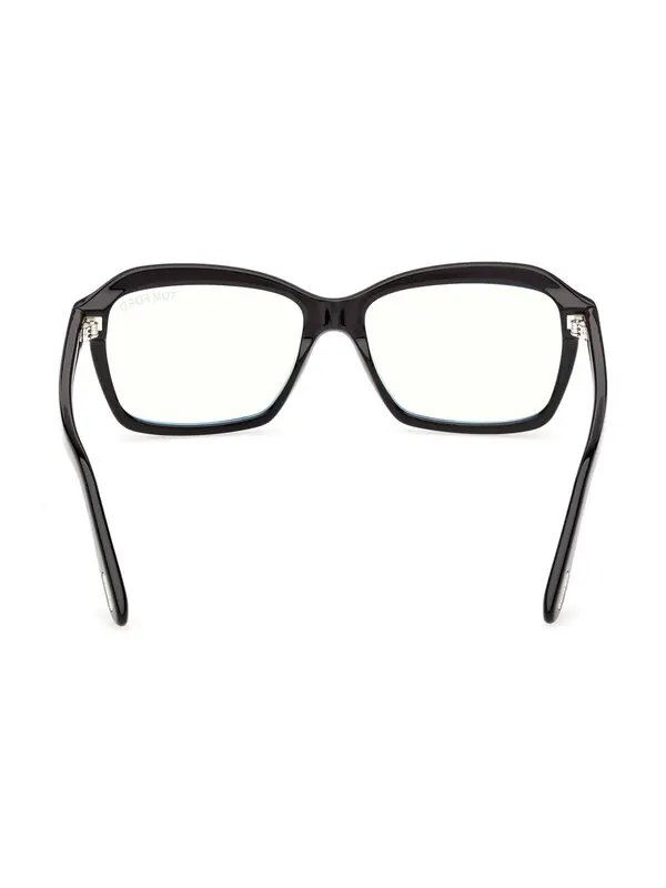 TOM FORD 54mm Blue Block Rectangular Sunglasses - Black