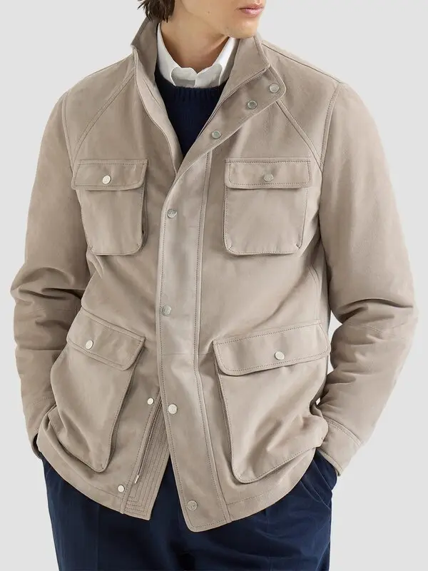 Brunello Cucinelli Suede Unlined Safari Jacket