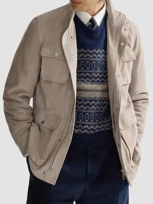 Brunello Cucinelli Suede Unlined Safari Jacket