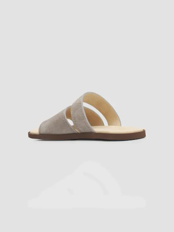 Brunello Cucinelli Suede Open-toe Slide Sandals