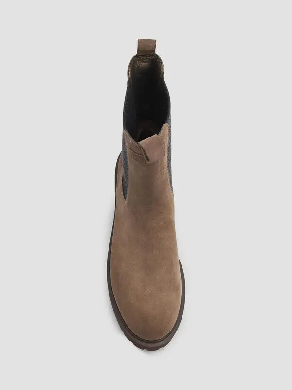 Brunello Cucinelli Monili Pull-tab Suede Chelsea Boots