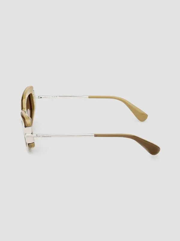 Max Mara 52mm Rectangular Sunglasses - Silver Brown