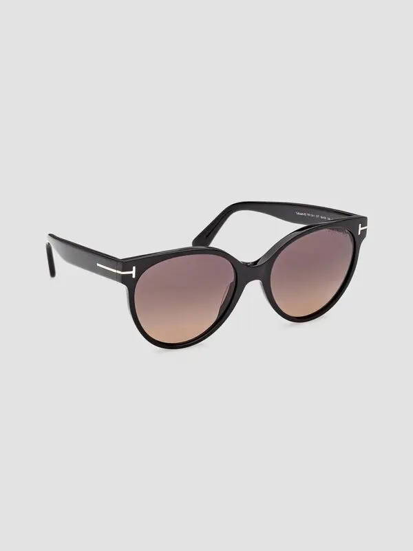 TOM FORD Tallulah 56mm Round Sunglasses - Blackbrown