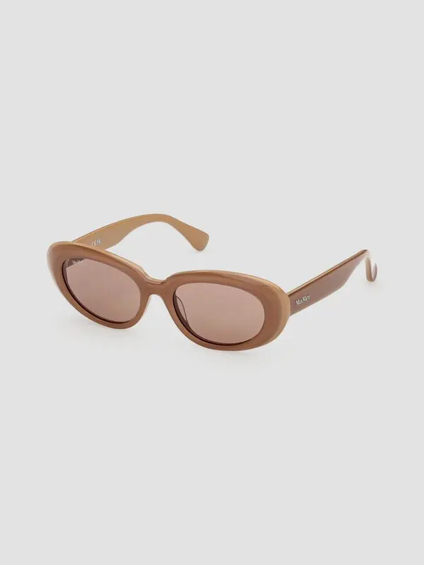 Max Mara 53mm Oval Sunglasses - Caramel