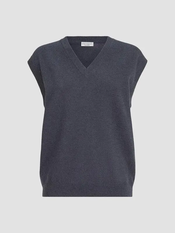 Brunello Cucinelli Cashmere Sweater Vest With Monili