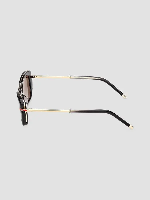 CHRISTIAN LOUBOUTIN 53mm Rectangular Sunglasses - Gold Black