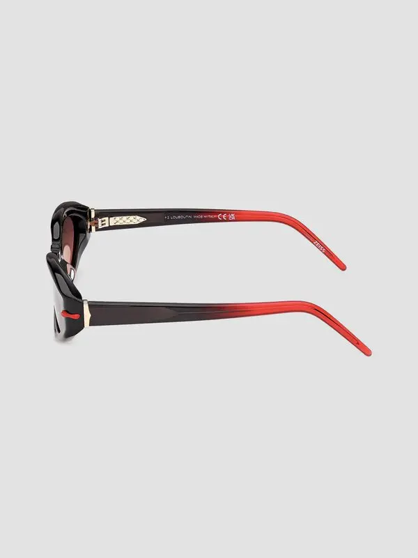 CHRISTIAN LOUBOUTIN 55mm Cat-eye Sunglasses - Black Red