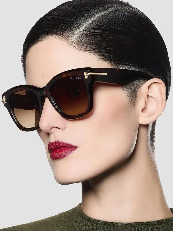 TOM FORD Icon 53mm Square Sunglasses - Brown