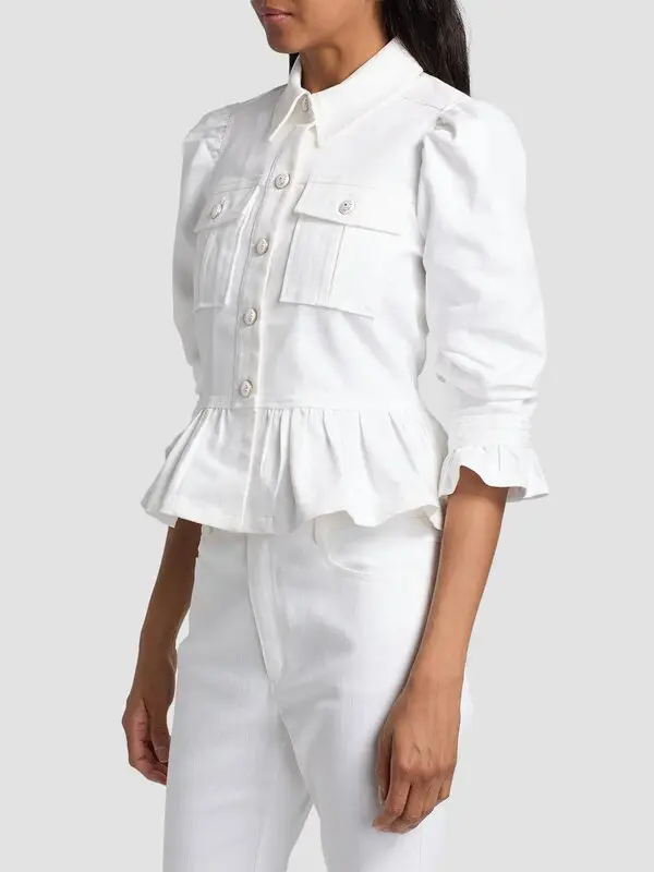 Cinq À Sept Delanie Ruffled Denim Jacket