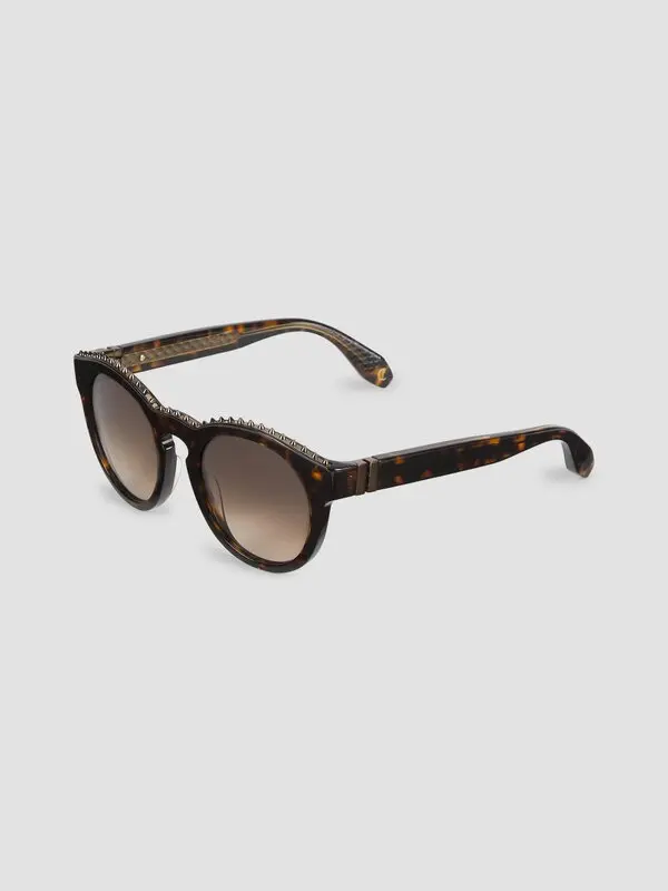 CHRISTIAN LOUBOUTIN Anouk 53mm Round Sunglasses - Brown