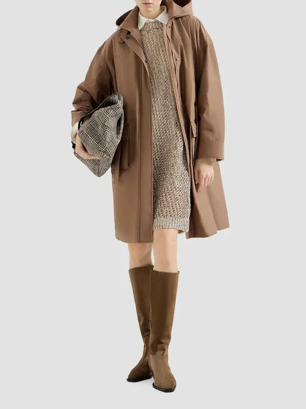 Brunello Cucinelli Dazzling Chiné Net Knit Dress In Silk And Linen - Rope