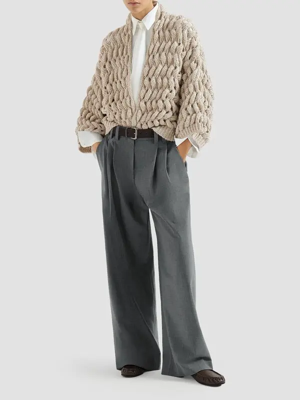 Brunello Cucinelli Silk And Linen Dazzling Waves Cardigan
