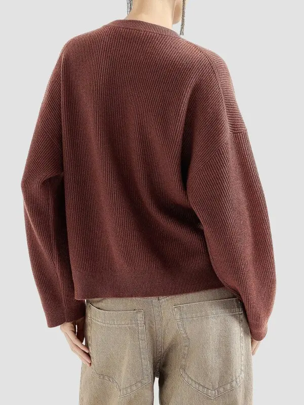Brunello Cucinelli Sparkling Cashmere English Rib Sweater