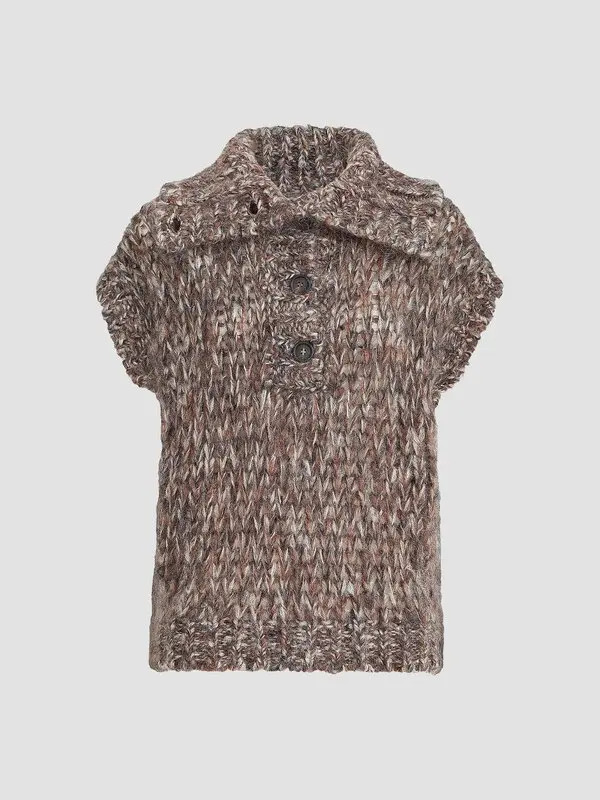 Brunello Cucinelli Malfilé Mohair Turtleneck Sweater Vest