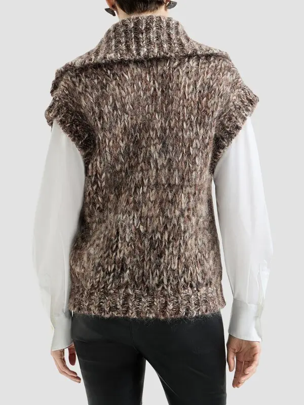Brunello Cucinelli Malfilé Mohair Turtleneck Sweater Vest