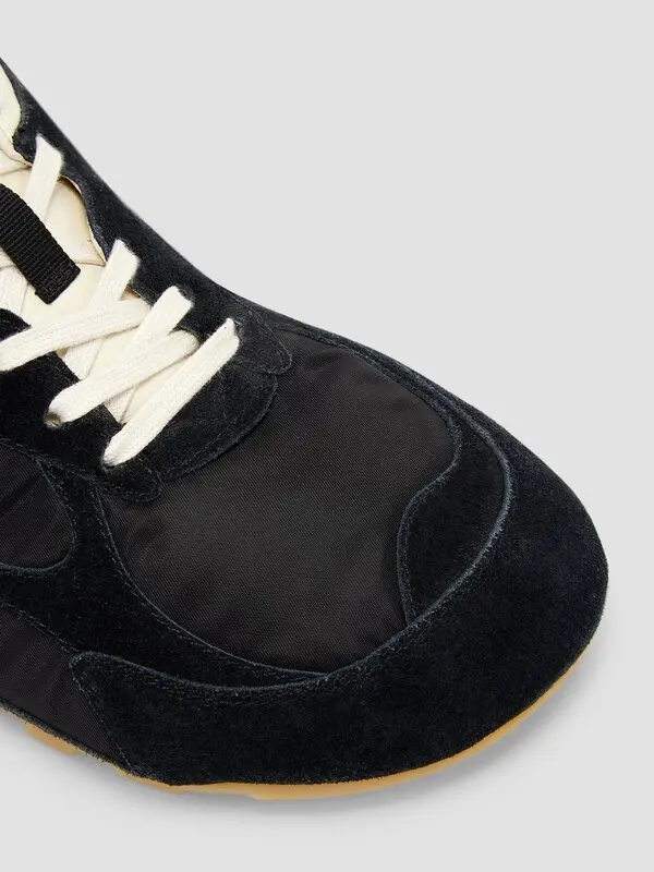 Bottega Veneta Orbit Flash Suede Sneakers - Black