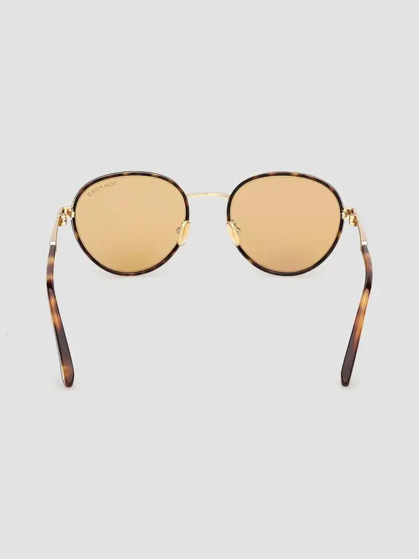 TOM FORD Jet 51mm Round Sunglasses - Gold