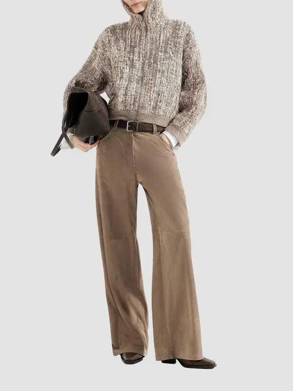 Brunello Cucinelli Dazzling Tree Bark Embroidery Cardigan