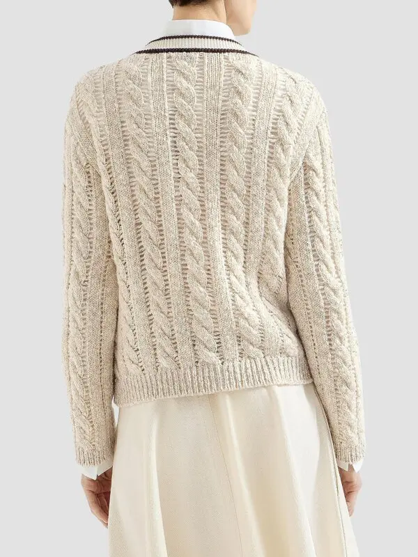 Brunello Cucinelli Soft Virgin Wool And Cashmere Cardigan - Cream