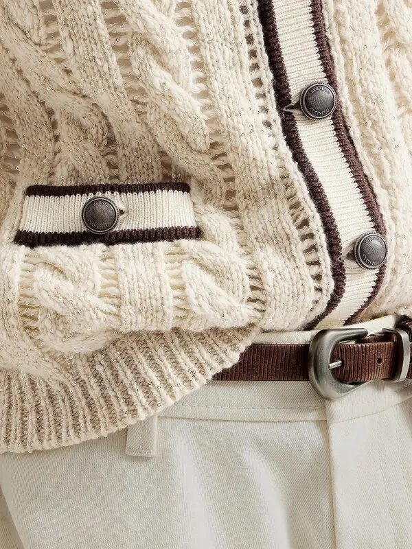 Brunello Cucinelli Soft Virgin Wool And Cashmere Cardigan - Cream