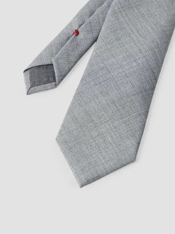 Brunello Cucinelli Virgin Wool Tie - Medium Grey