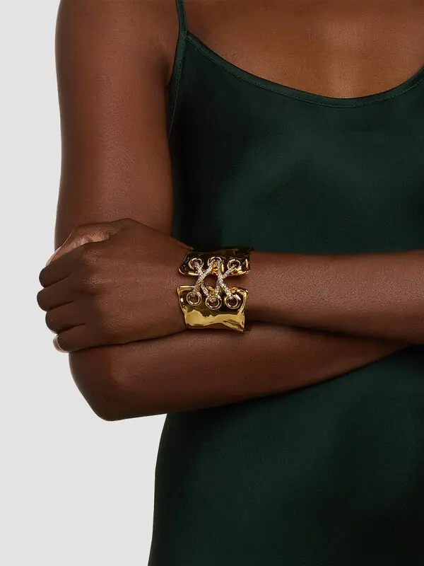 Alexis Bittar Solanales Lace-up 14k--plated & Crystal Cuff Bracelet