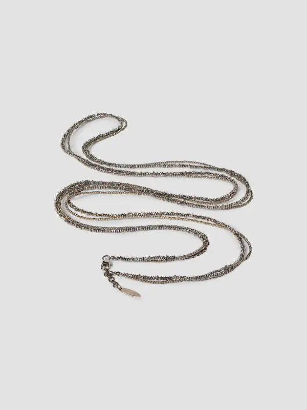 Brunello Cucinelli Hematite And Sterling Wrap Bracelet