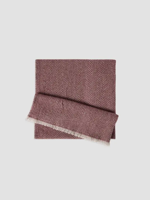 Brunello Cucinelli Cashmere Chevron Scarf - Amaranth